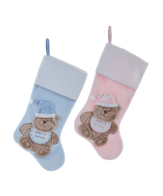 Baby's 1st Faux Fur Bear With Fleece Cuff Stockings – Rockin' A B